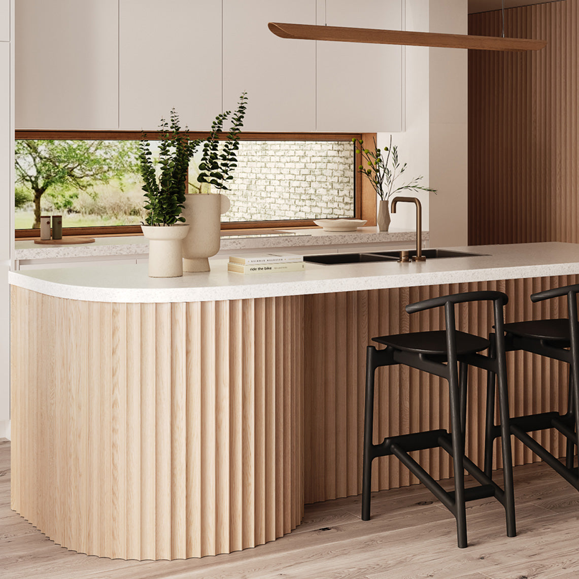 Fluted Wood Panels | Real Walnut and Oak | 8' and 9' Heights – andor willow