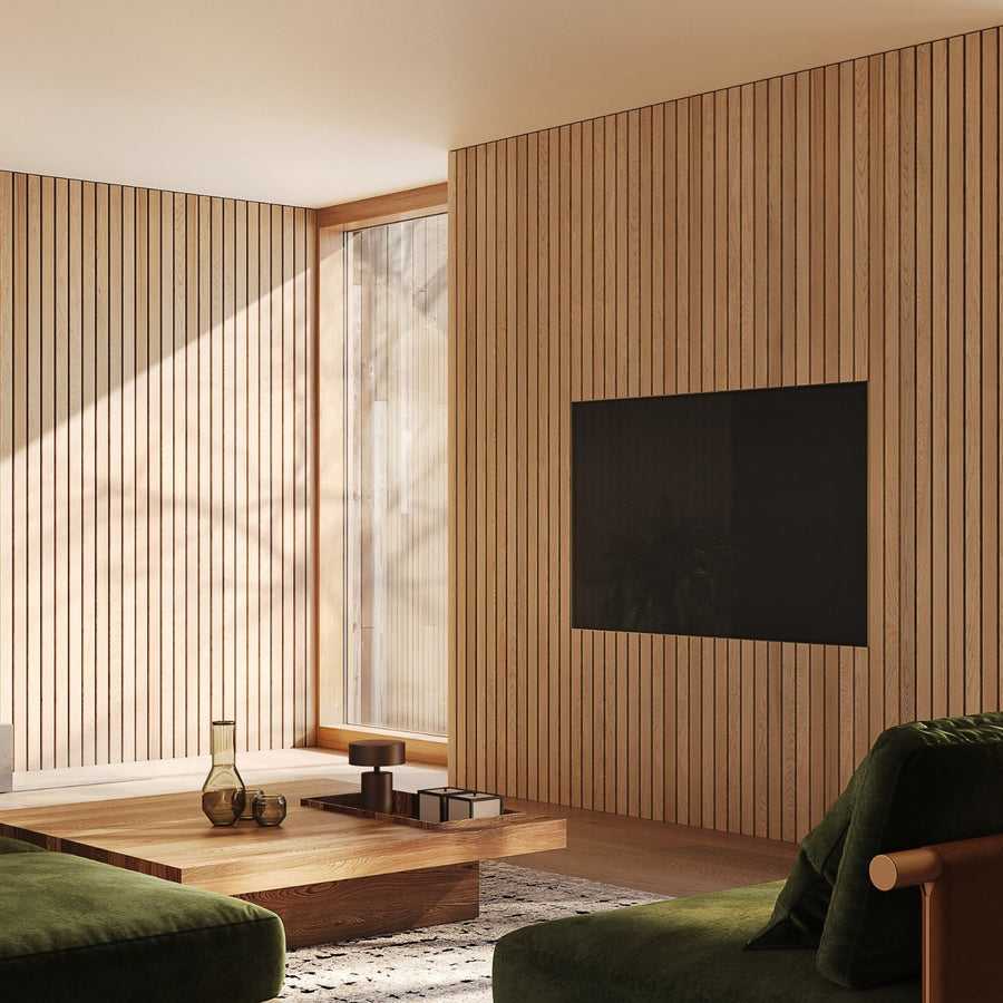 Real Wood Slat Wall Paneling | 10' Heights | 3-Side Veneer – andor willow