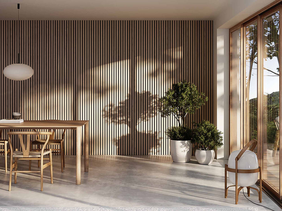 Real Wood Slat Wall Paneling | 10' Heights | 3-Side Veneer – andor willow